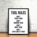 Tool Rules Printable Art Digital Download 11 X 14 Art - Etsy