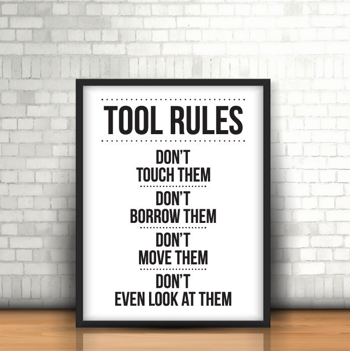 Tool Rules Printable Art Digital Download 11 X 14 Art - Etsy