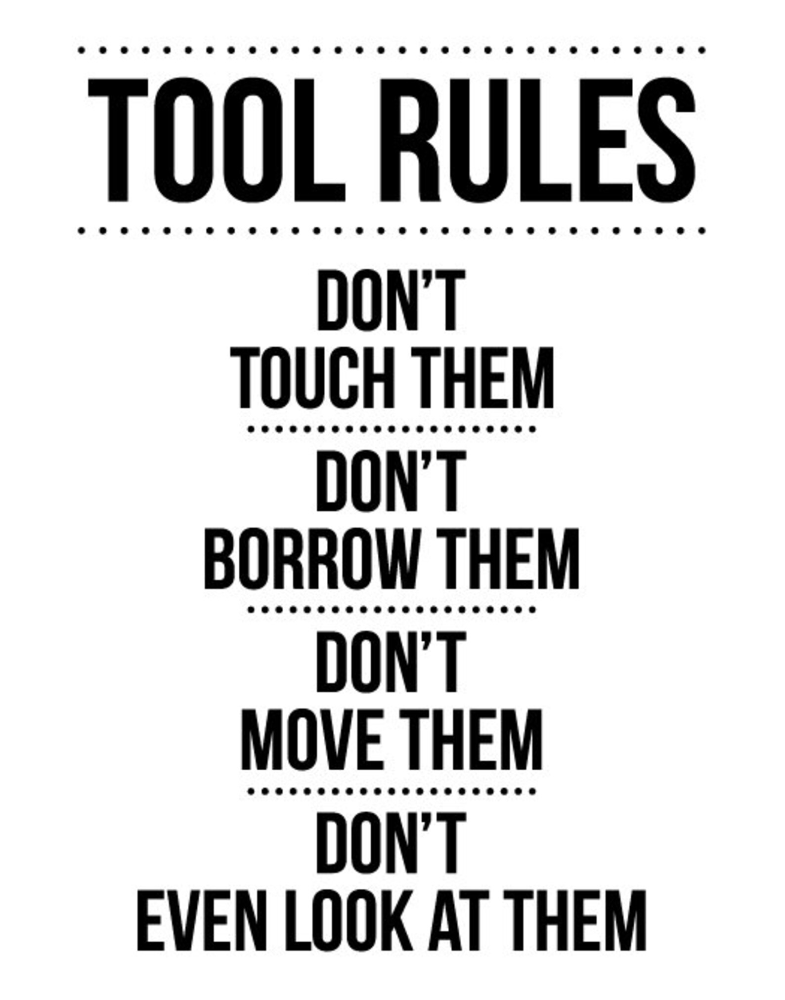 Tool Rules Printable Art Digital Download 11 X 14 Art - Etsy