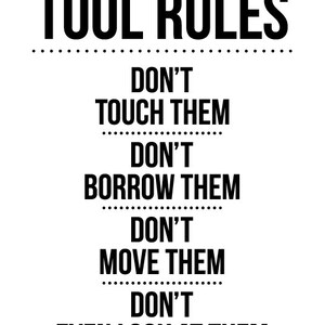 Tool Rules Printable Art Digital Download 11 X 14 Art - Etsy