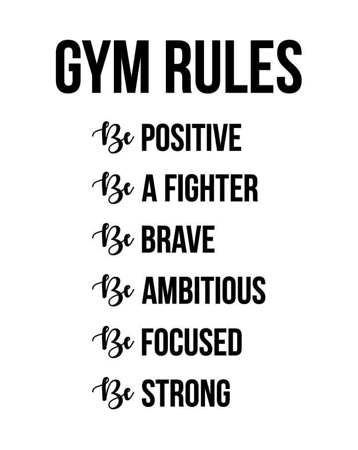 Gym Rules | Home Gym Wall Art | Printable Art | Digital Download 8" X ...