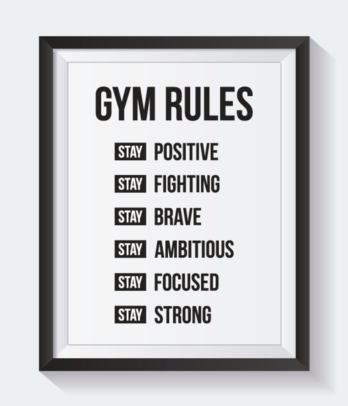 Gym Rules | Home Gym Wall Art | Printable Art | Digital Download 8" X ...