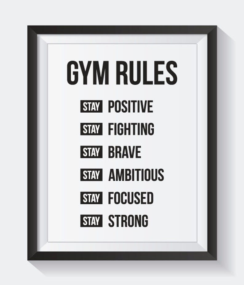 Gym Rules | Home Gym Wall Art | Printable Art | Digital Download 8" X ...