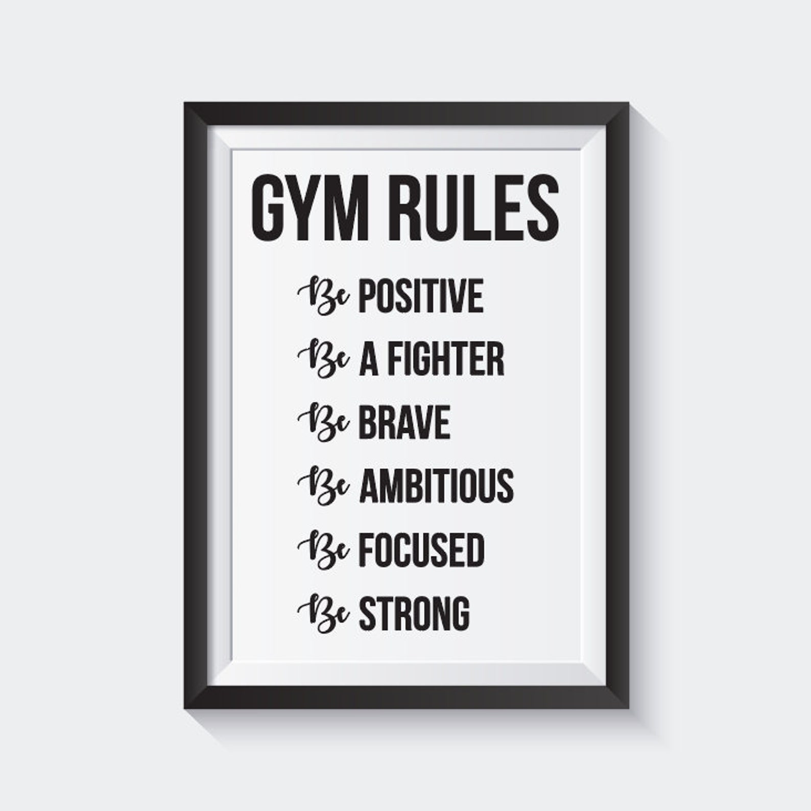 Gym Rules | Home Gym Wall Art | Printable Art | Digital Download 8" X ...