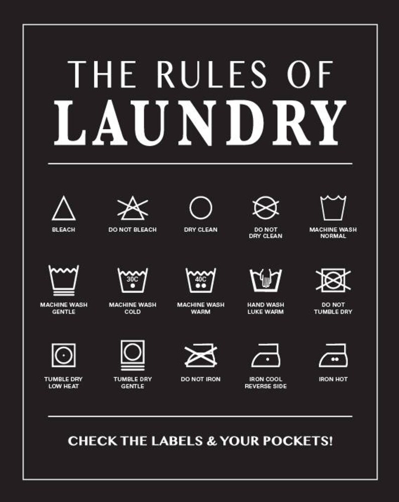 The Rules of Laundry | Laundry Room Wall Art | 8 X 10 - Etsy