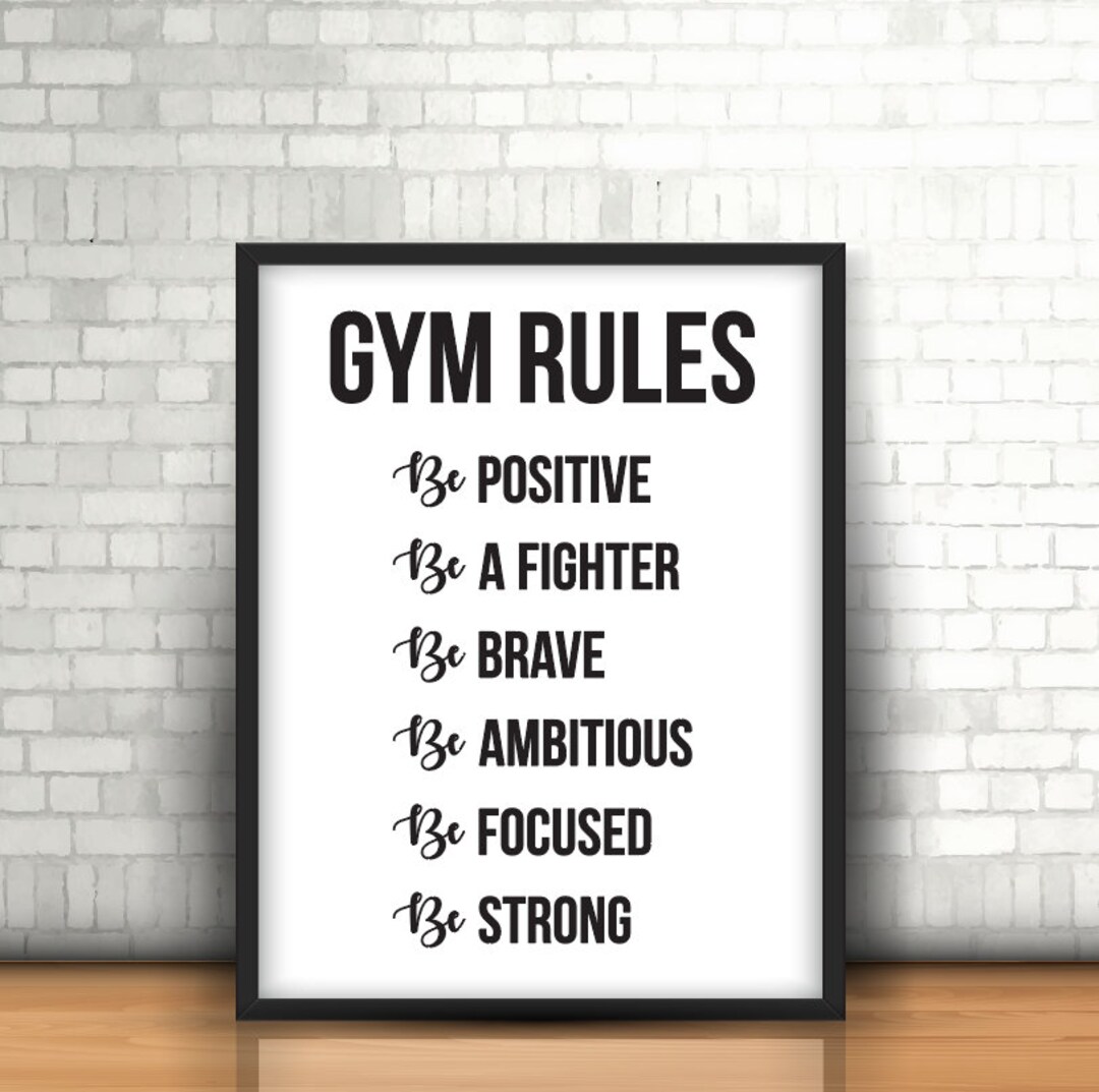 Gym Rules | Home Gym Wall Art | Printable Art | Digital Download 8" X ...
