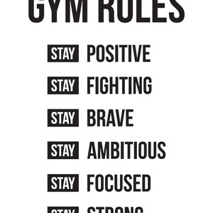 Gym Rules | Home Gym Wall Art | Printable Art | Digital Download 8" X ...