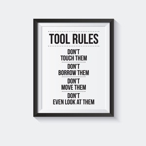 Tool Rules Printable Art Digital Download 11 X 14 Art - Etsy