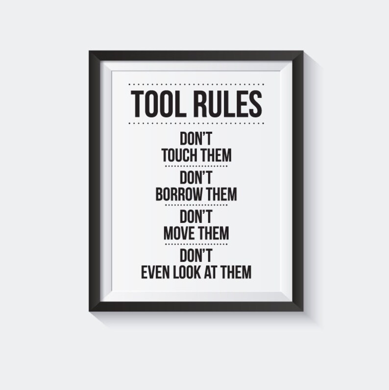 Tool Rules Printable Art Digital Download 11 X 14 Art - Etsy