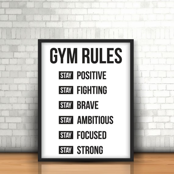 Gym Rules Home Gym Wall Art Printable Art Digital | Etsy
