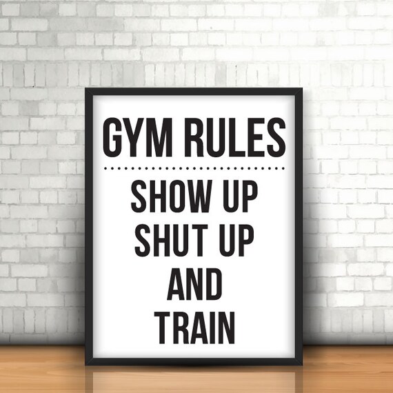 Gym Rules Home Gym Wall Art Printable Art Digital - Etsy