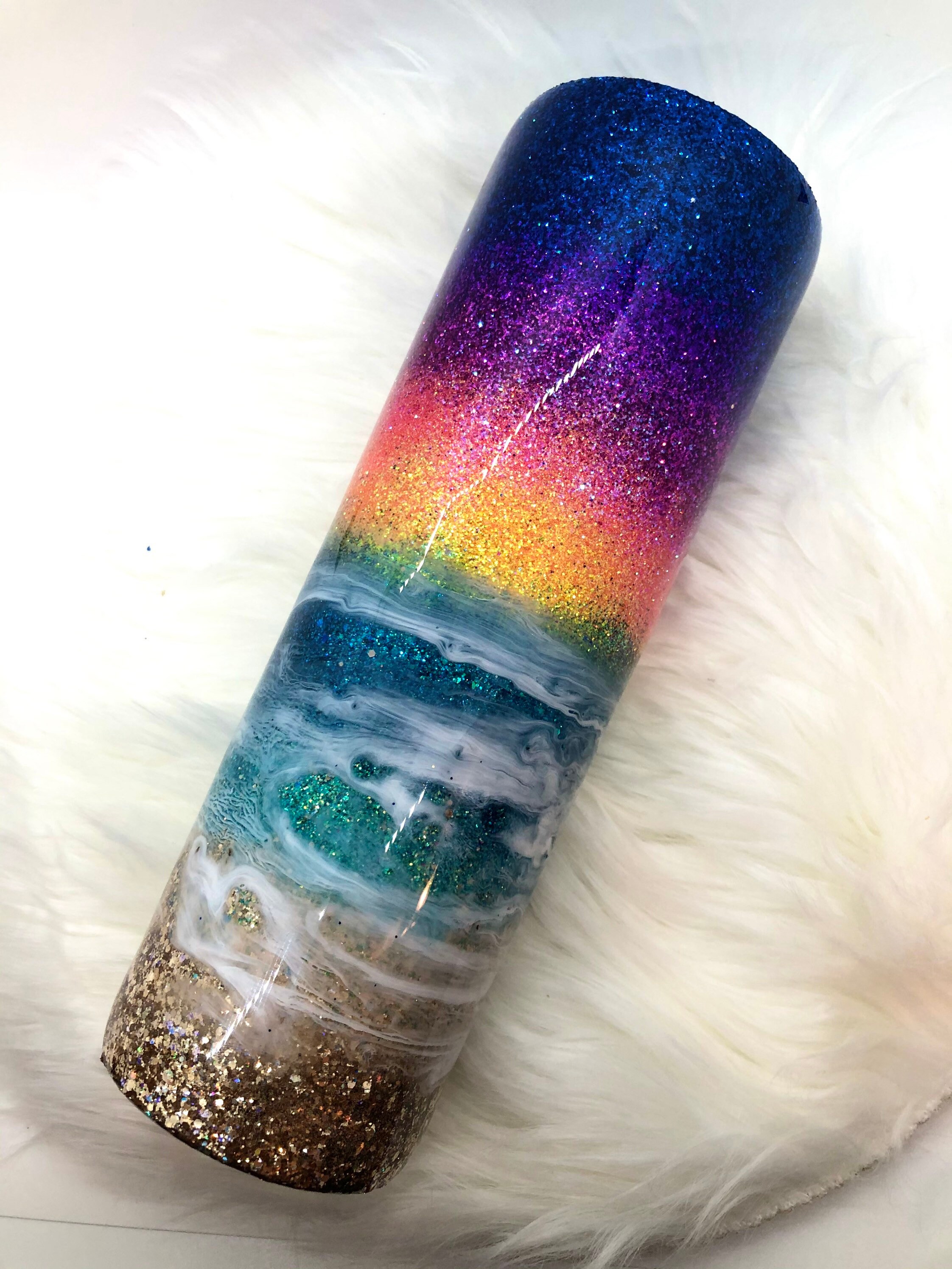 Sunset Beach Glitter Tumbler | Etsy