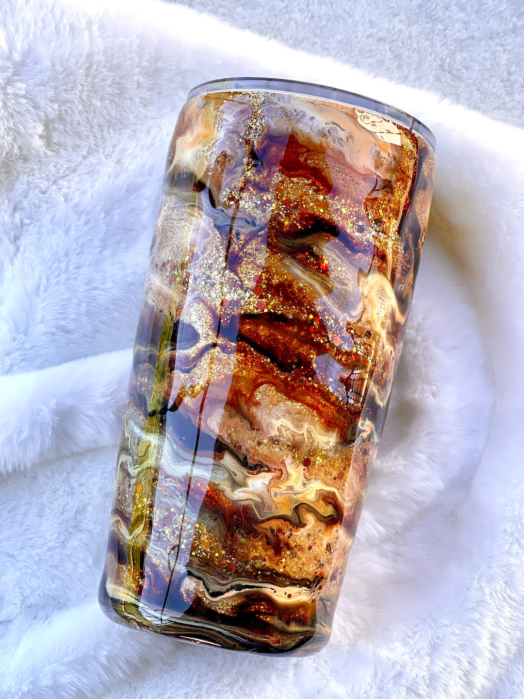 Coffee Swirl Alcohol Ink and Glitter Tumbler - Etsy