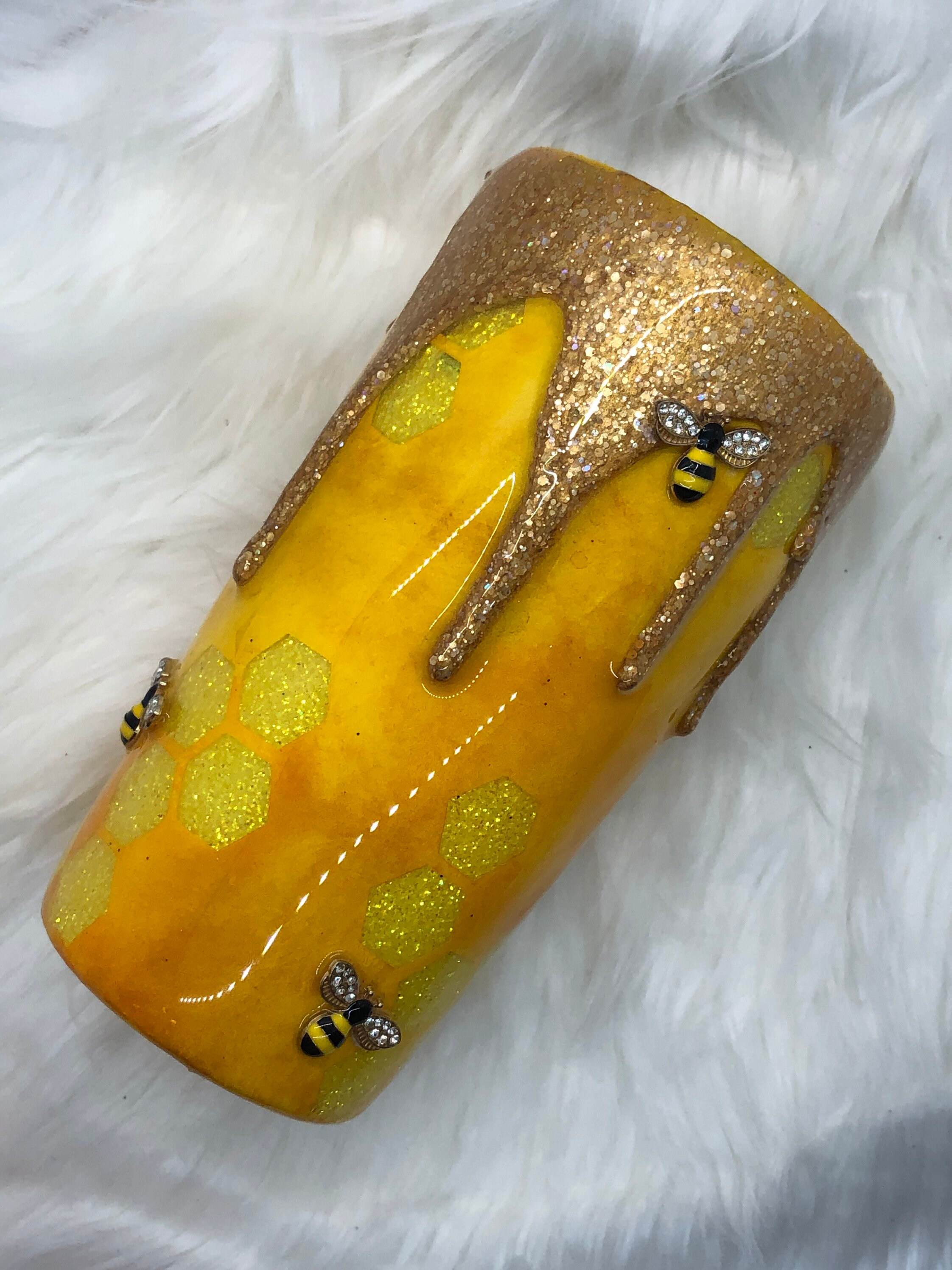 3D Yellow Honey / Bumble Bee Honey Comb Drip Tumbler - Etsy