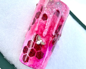 Blue 3D Honey Bee Drip Honey Comb Tumbler Bumble Bee | Etsy