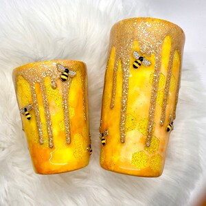 3D Yellow Honey / Bumble Bee Honey Comb Drip Tumbler - Etsy