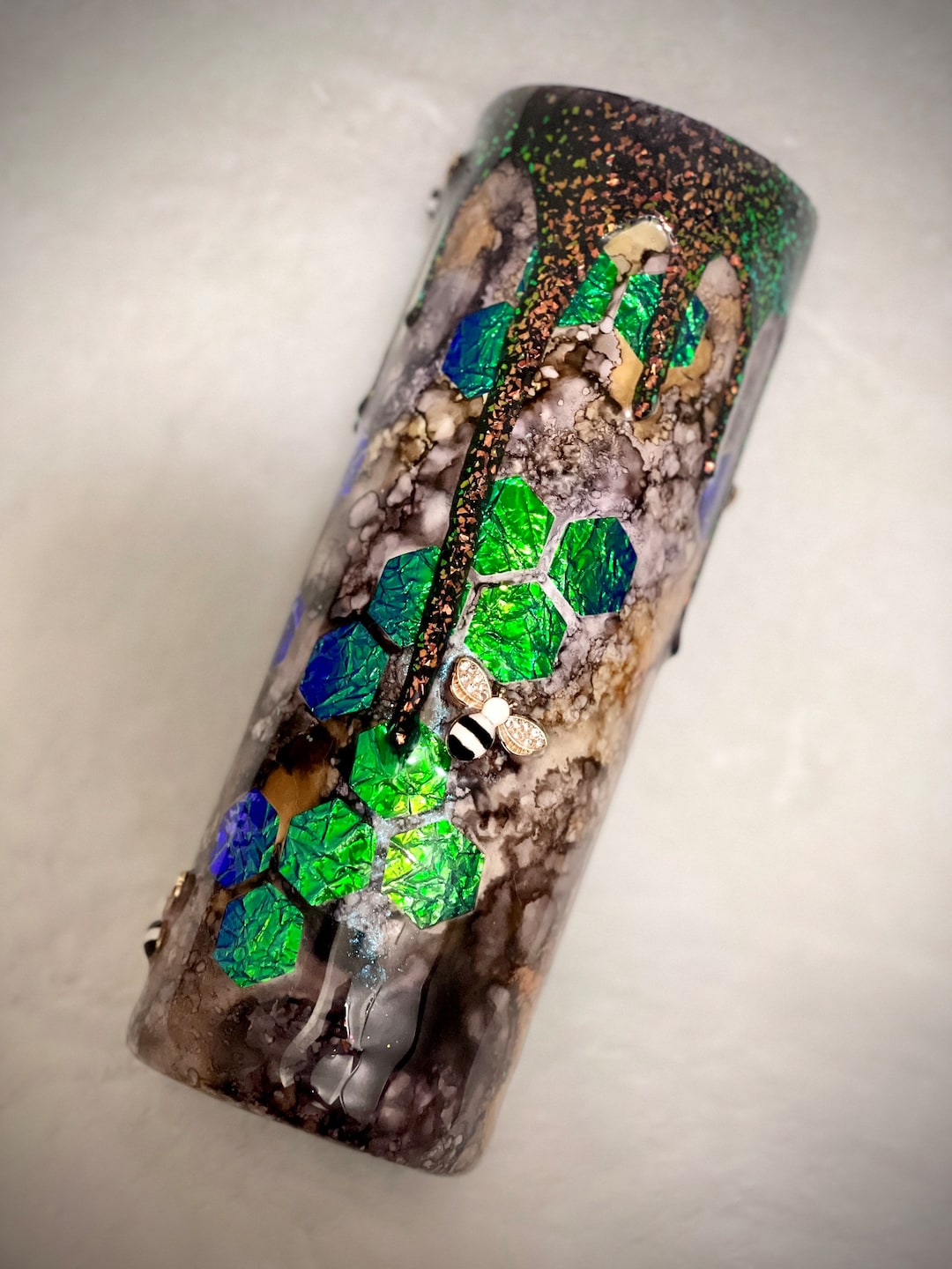 Black Opal 3D Honey Bee Drip Honey Comb Tumbler Bumble Bee - Etsy
