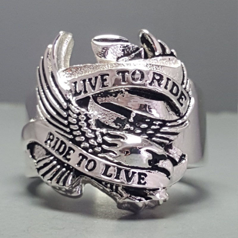 Silver Biker Ring - Etsy