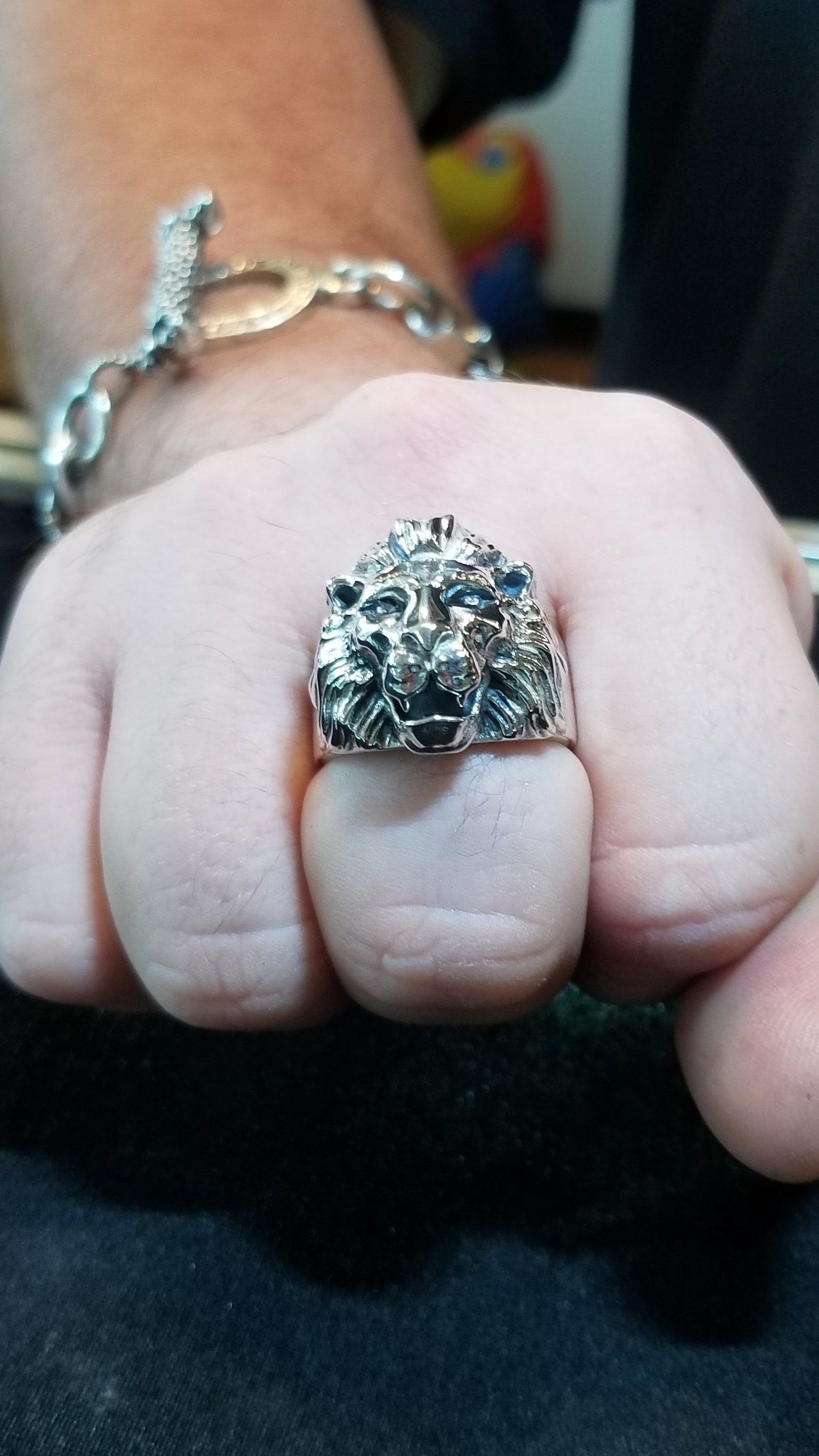 Sterling Silver Lion Ring - Etsy