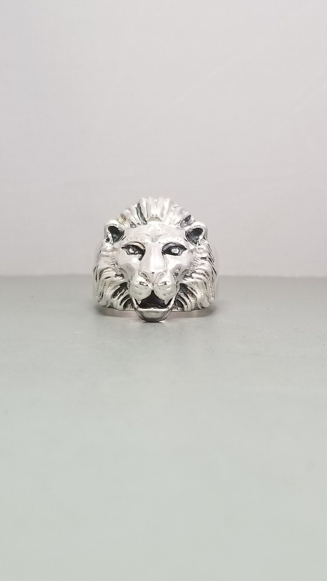 Sterling Silver Lion Ring - Etsy
