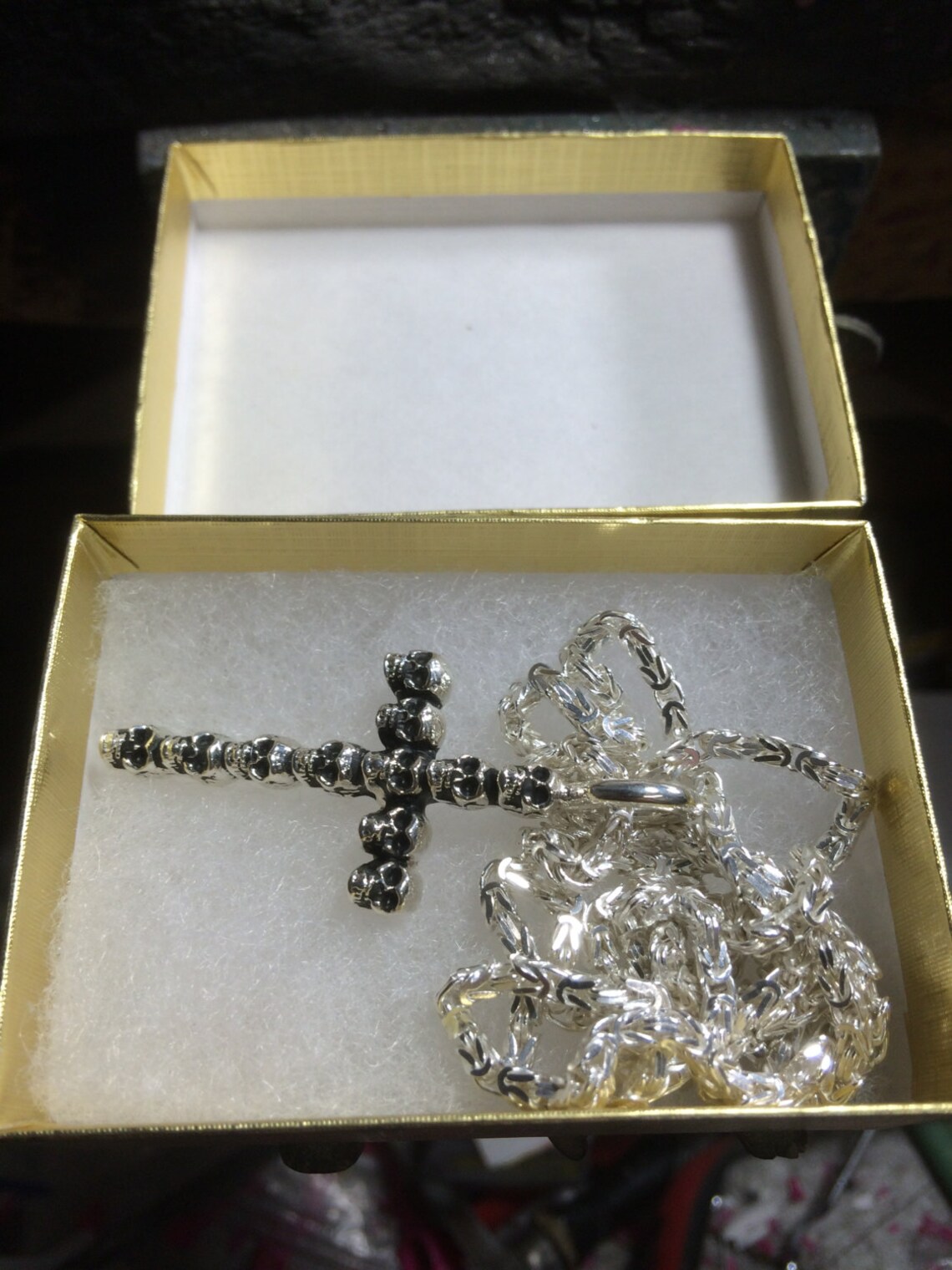 Sterling Silver Hand Made Skull Cross Pendant - Etsy