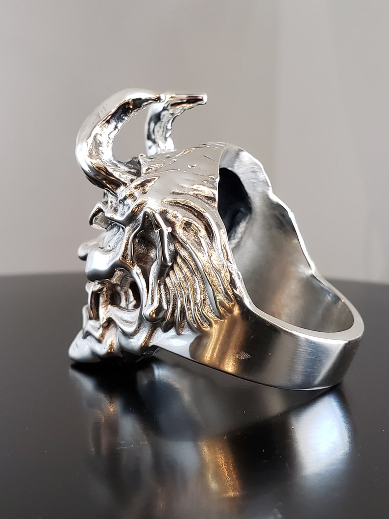Sterling Silver Heavy Devil Ring | Etsy