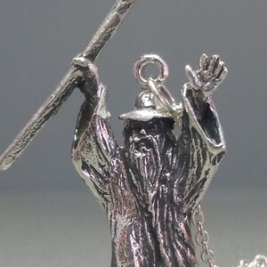 Sterling Silver Wizard Pendant With Durable Sterling Silver Cable Chain ...