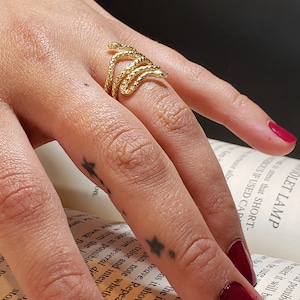 Solid 14K Gold Snake Ring - Etsy