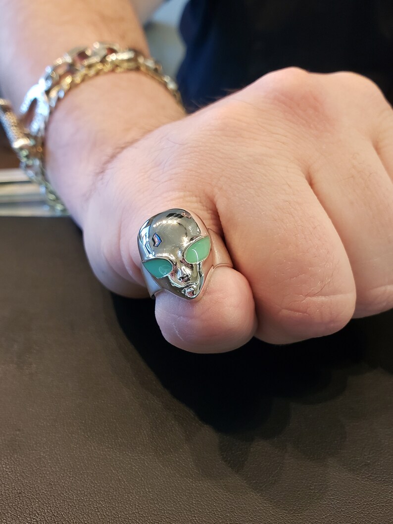 Sterling Silver Alien Ring - Etsy