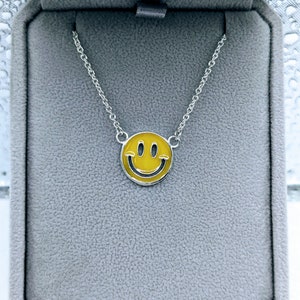 Sterling Silver Have A Nice Day Smiley Face Necklace Reversible - Etsy