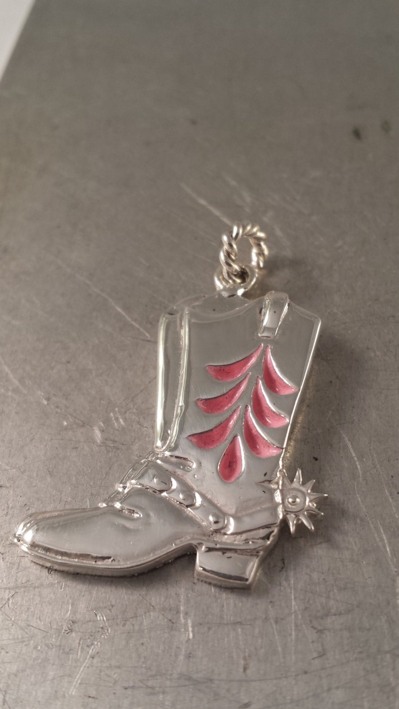 Sterling Silver Solid Custom Cowboy Boot With Sterling Silver - Etsy