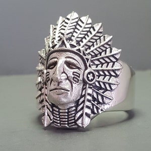 Sterling Silver Indian Chief Ring - Etsy