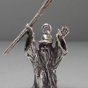 Sterling Silver Wizard Pendant With Durable Sterling Silver Cable Chain ...