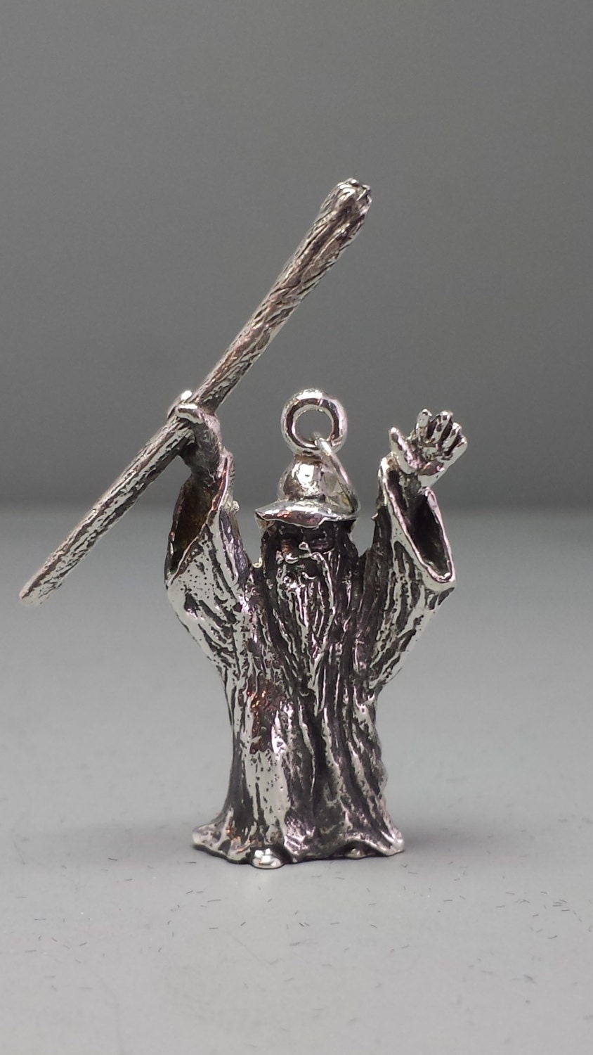 Sterling Silver Wizard Pendant With Durable Sterling Silver Cable Chain ...