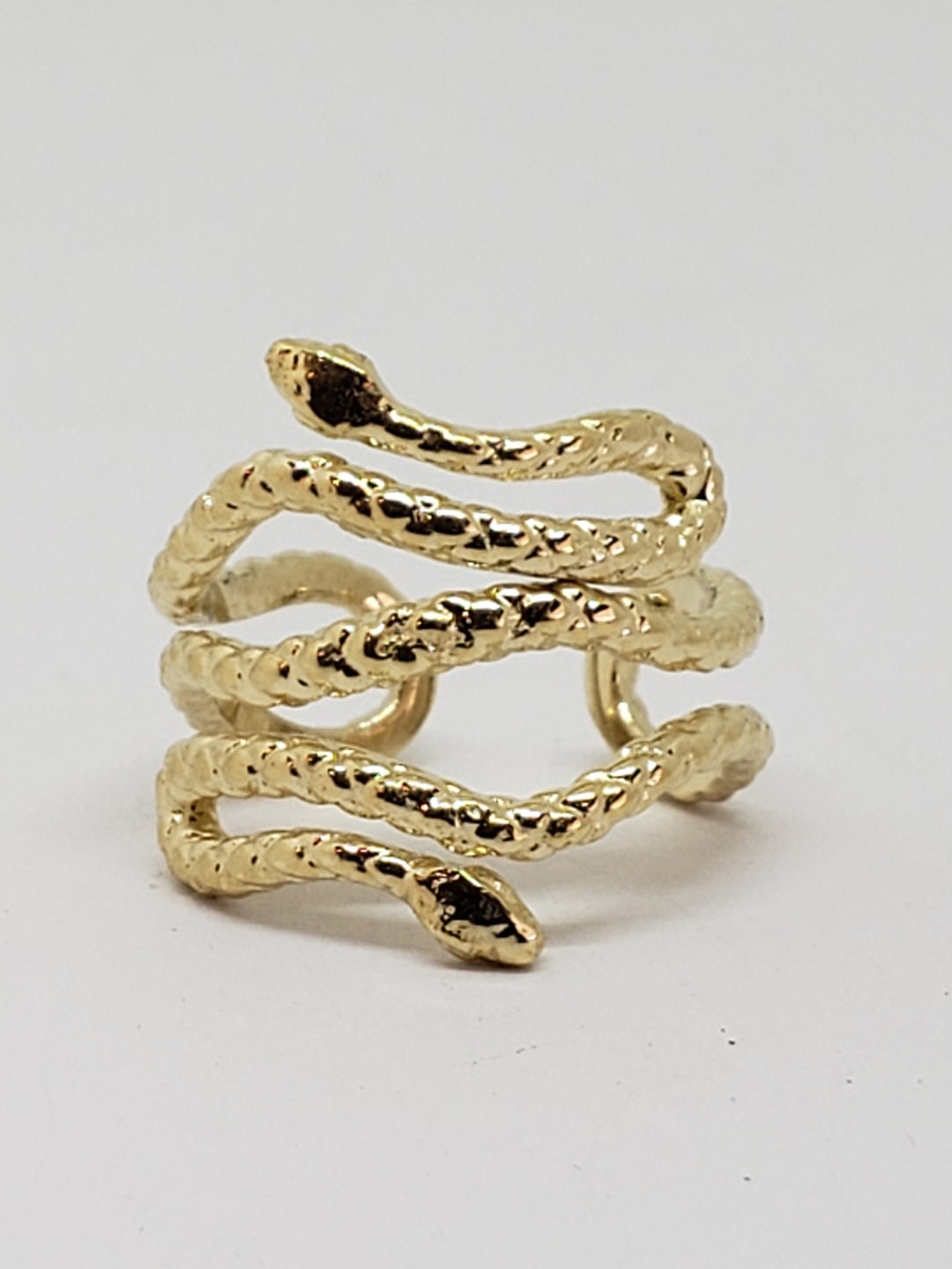 Solid 14K Gold Snake Ring - Etsy