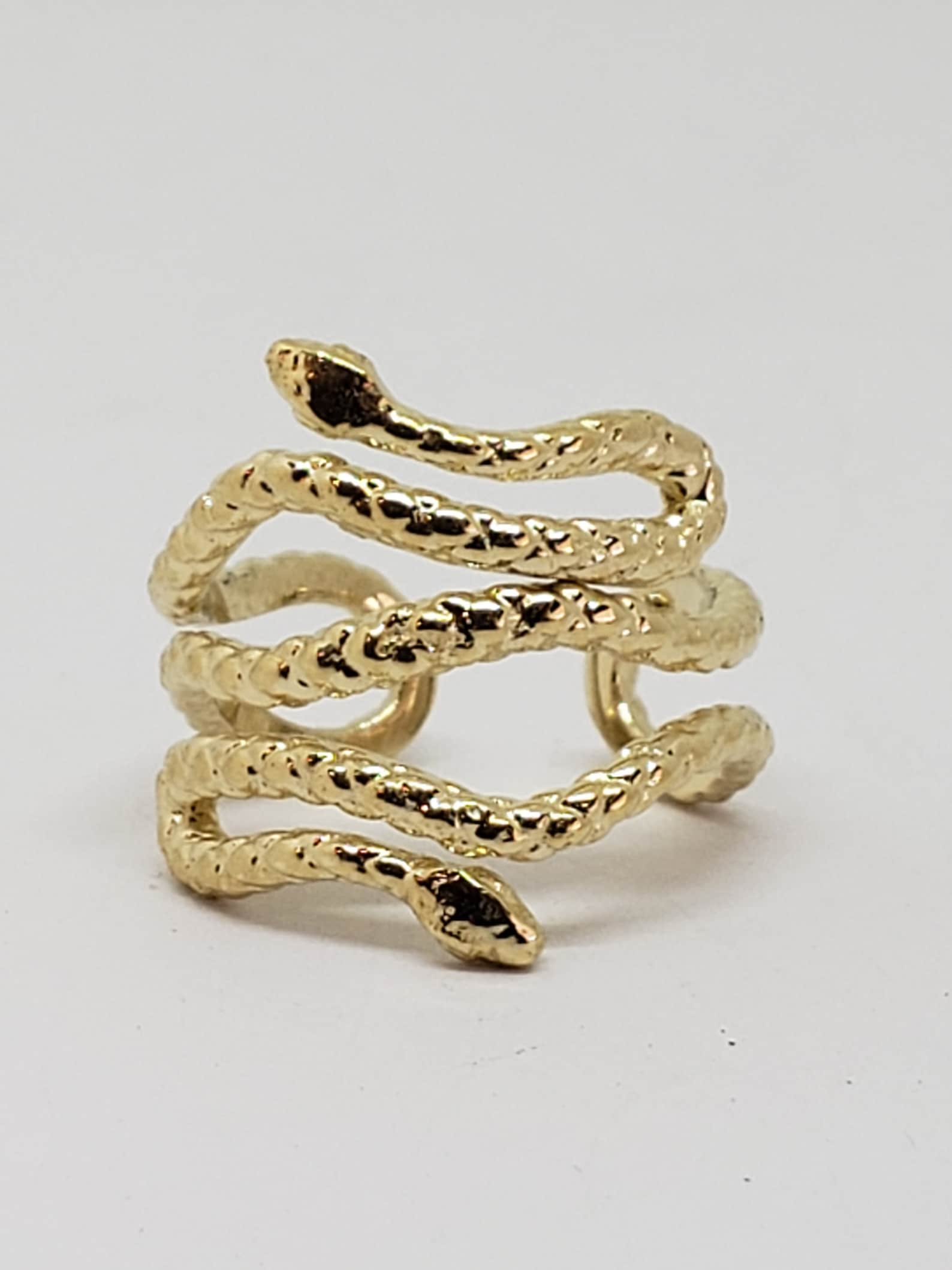 Solid 14K Gold Snake Ring - Etsy