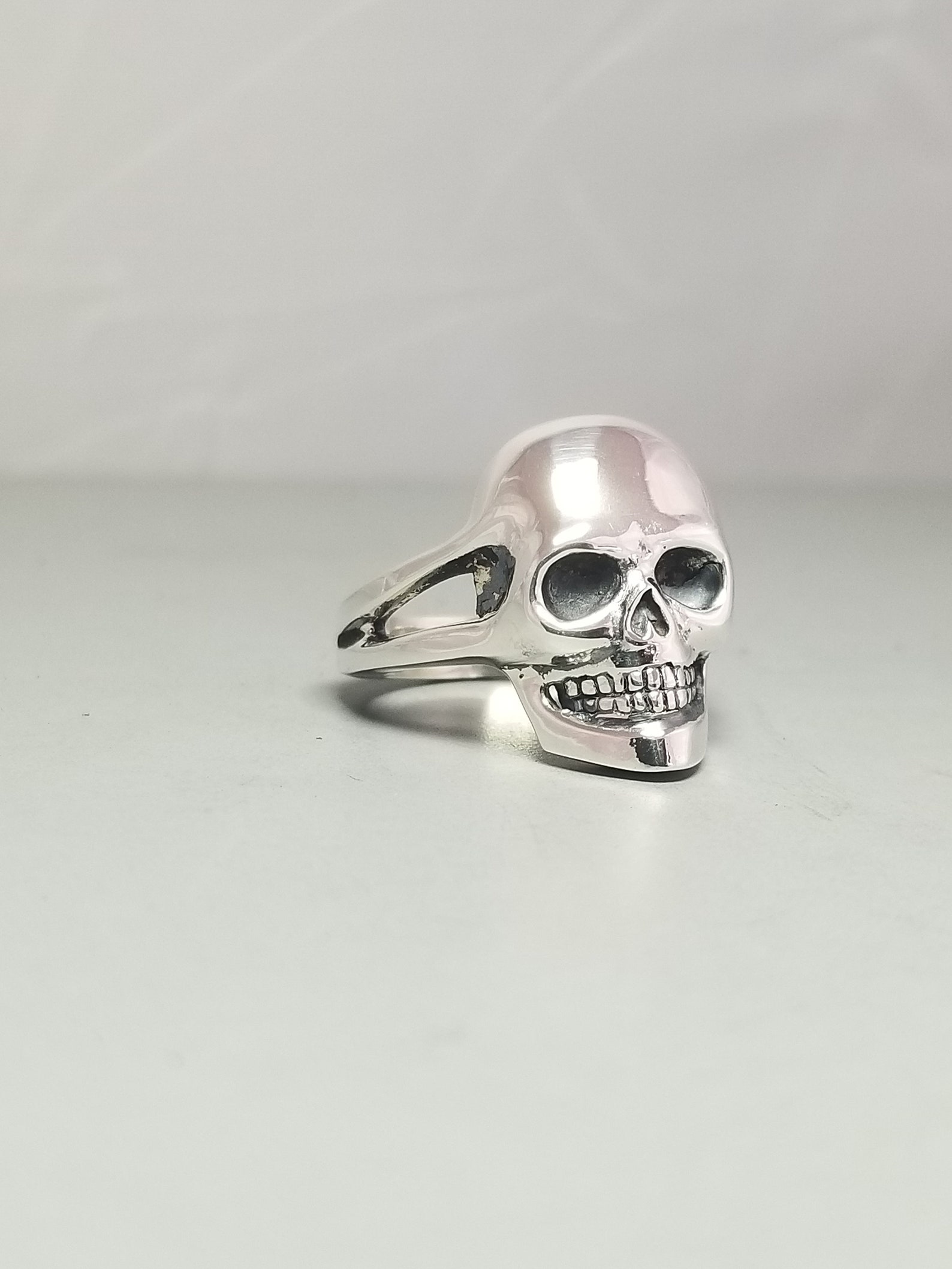 Sterling Silver Small Skull Ring - Etsy