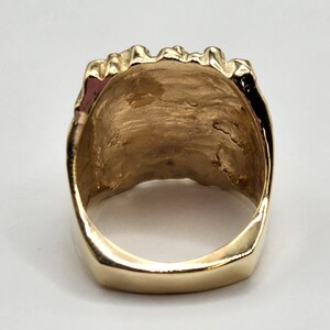 14K Yellow Gold Square Top Nugget Ring - Etsy UK