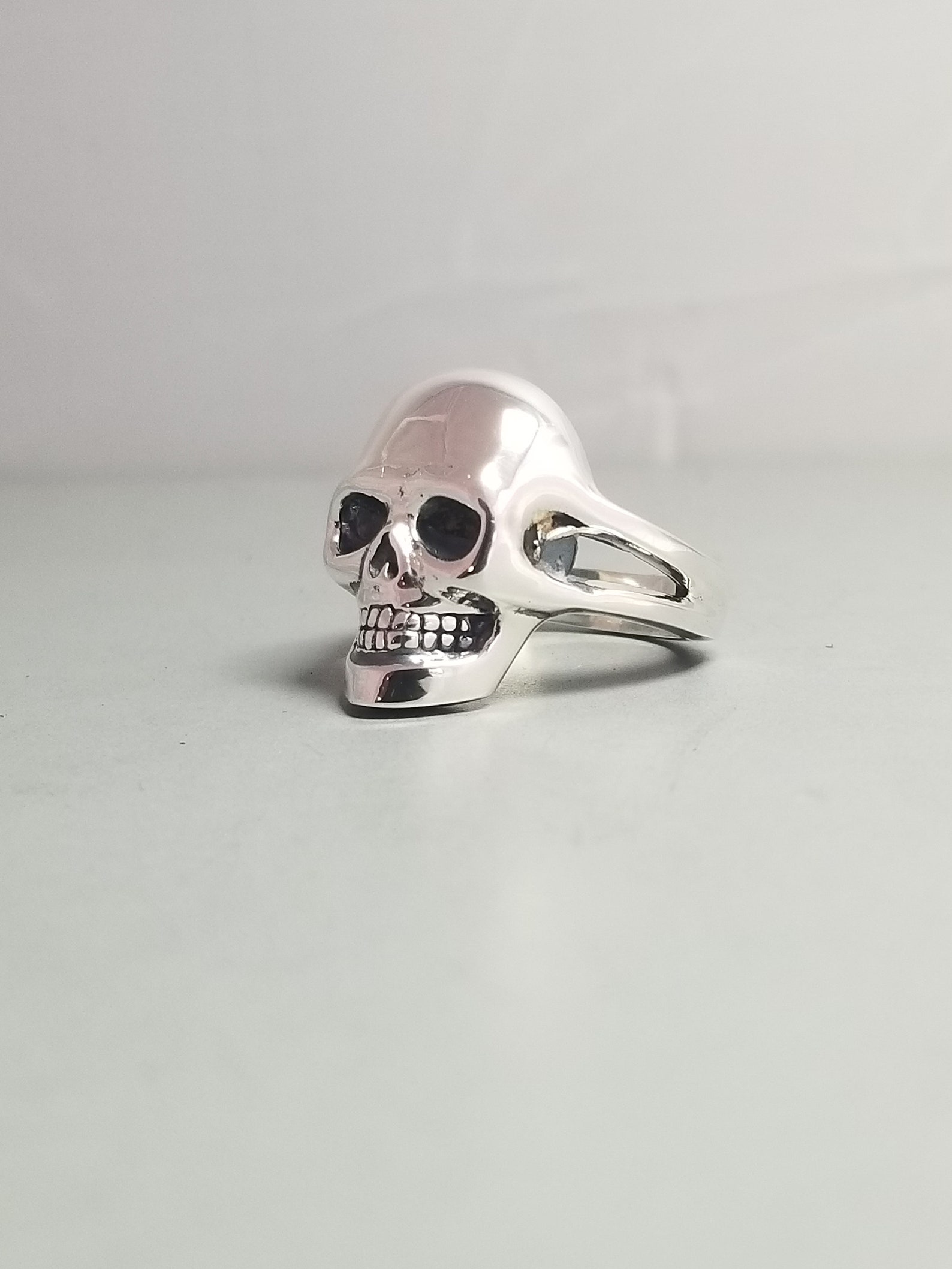 Sterling Silver Small Skull Ring - Etsy