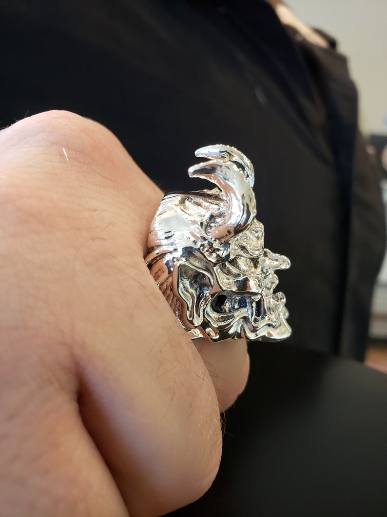 Sterling Silver Heavy Devil Ring | Etsy