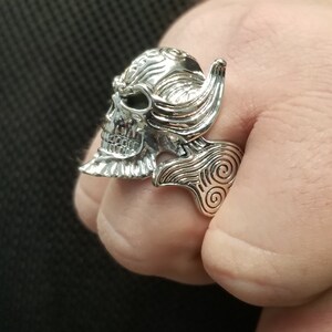 Sterling Silver Devil Skull Ring - Etsy