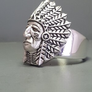 Sterling Silver Indian Chief Ring - Etsy