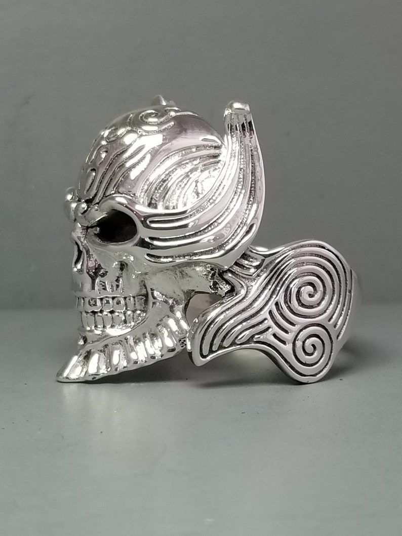 Sterling Silver Devil Skull Ring - Etsy
