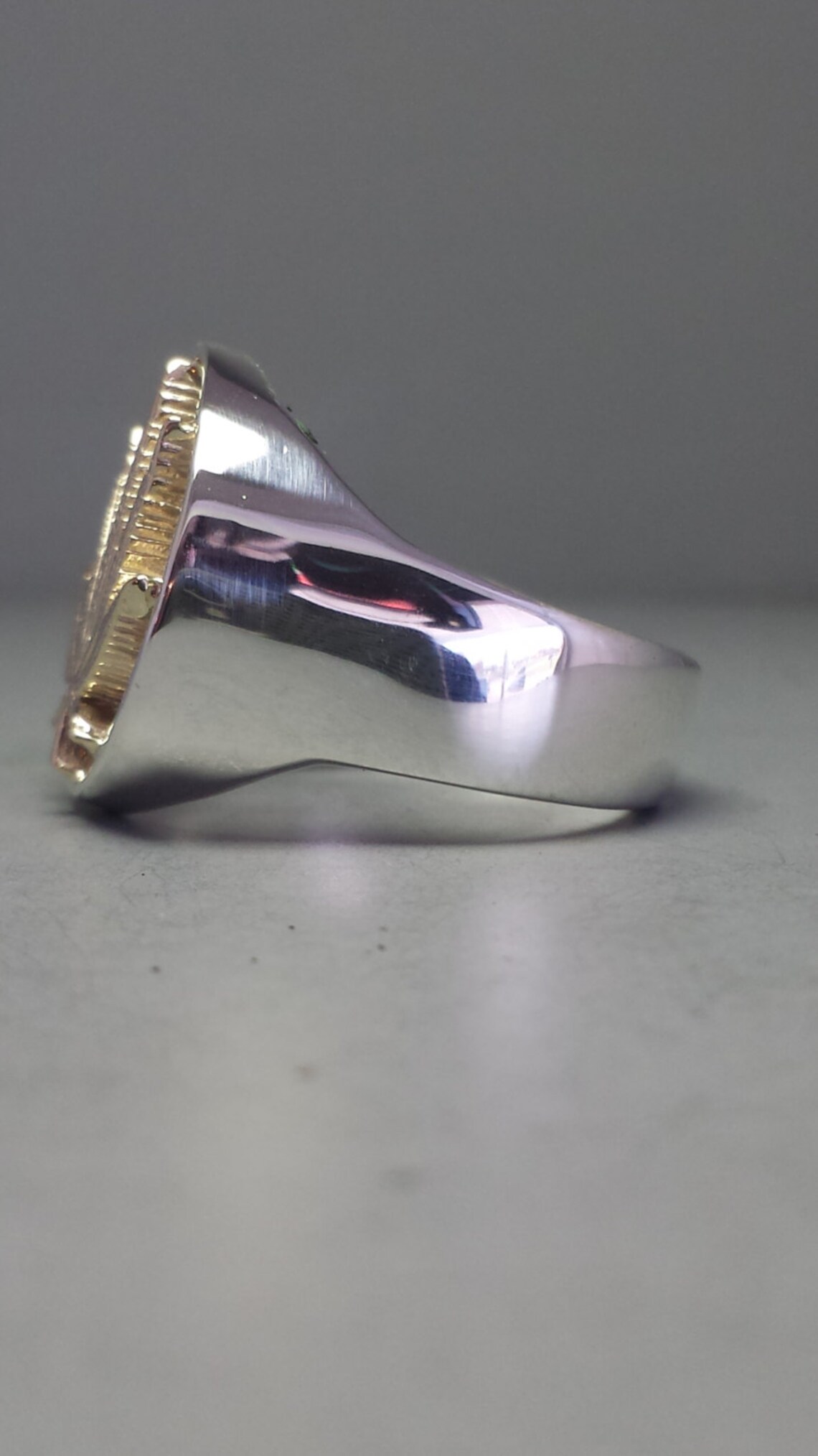 Sterling Silver and 14K Yellow Gold Pot Leaf Weed Ring | Etsy