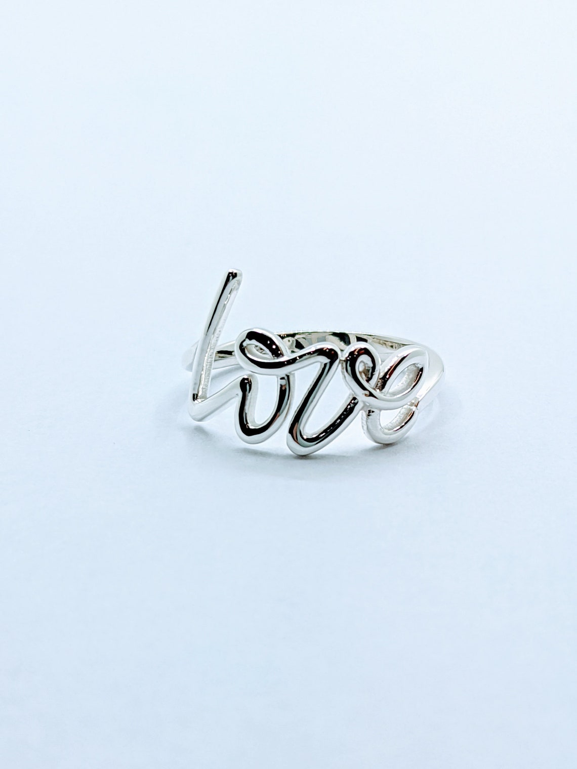 Sterling Silver Love Ring - Etsy