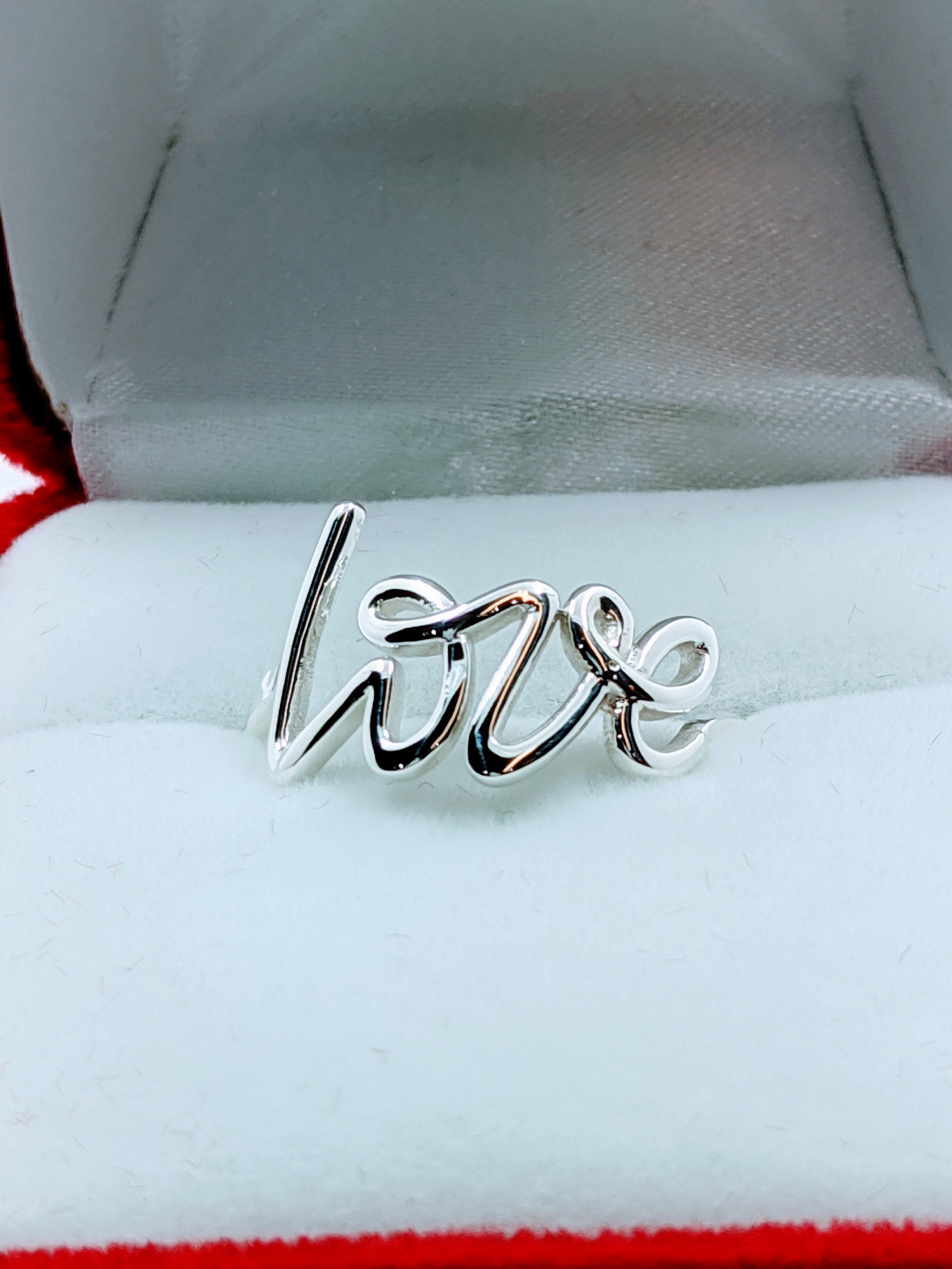 Sterling Silver Love Ring - Etsy