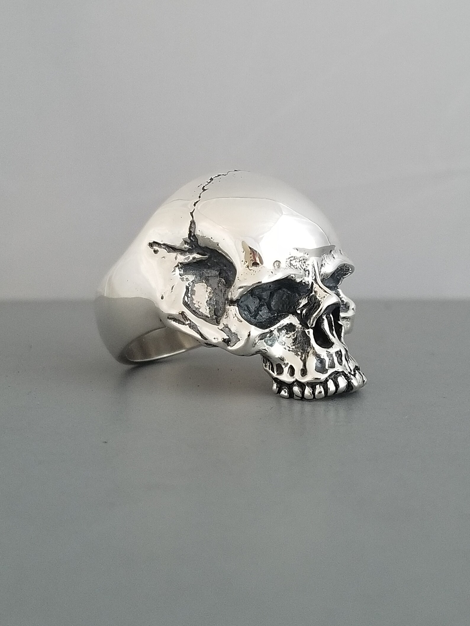 Sterling Silver Big Skull Ring | Etsy