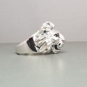 Sterling Silver Lion Ring - Etsy