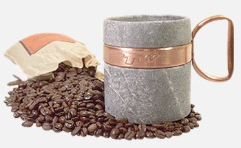 Coffee Mug Made of Stone With a Copper Handle - Etsy