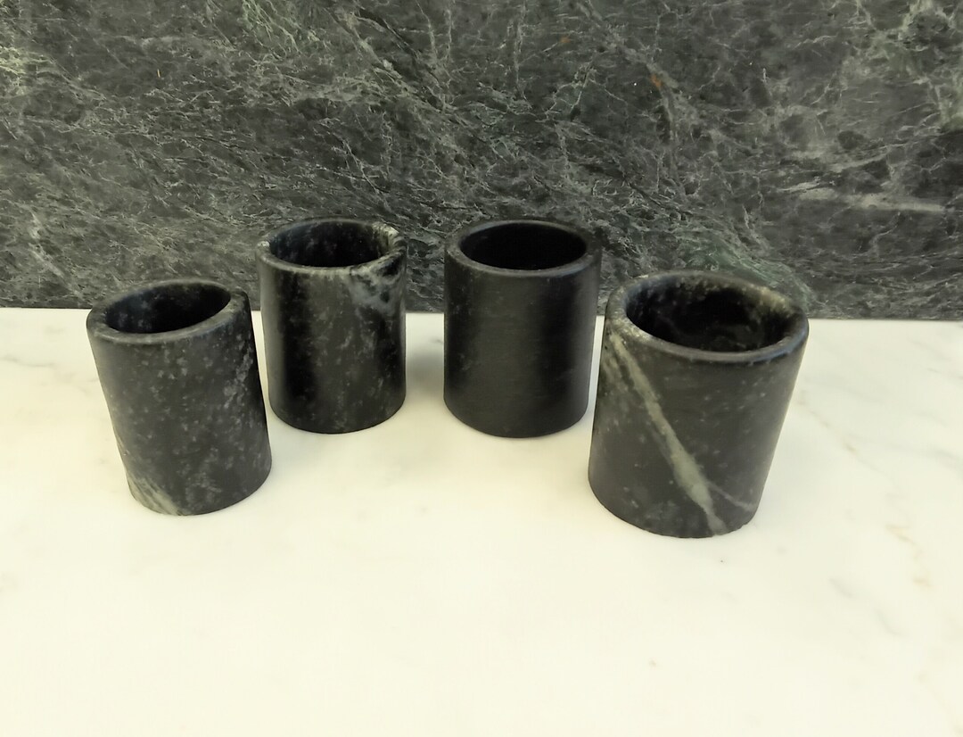 Oiled Stone Shotglass, Natural Soapstone Shot Glasses 1, Sets of 4 or ...